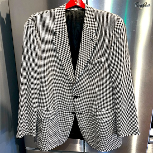 Chaps | Suits & Blazers | Ralph Lauren Chaps Blazer New Wool 44r Black White Houndstooth L0693b ...